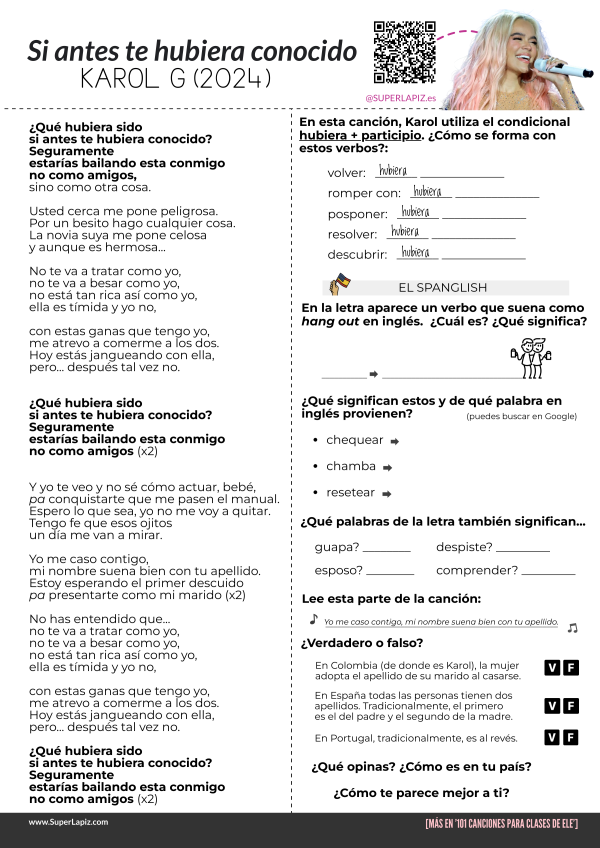 Si antes te hubiera conocido - Karol G - SuperLápiz